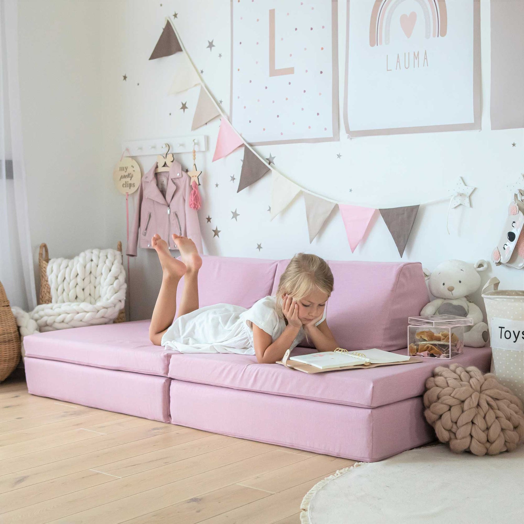 Foam play mattress set - Pink – Monboxy